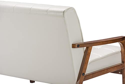 Baxton Studio Mid-Century Masterpieces Loveseat, White