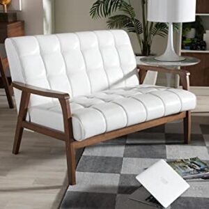 Baxton Studio Mid-Century Masterpieces Loveseat, White