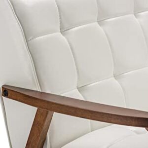 Baxton Studio Mid-Century Masterpieces Loveseat, White