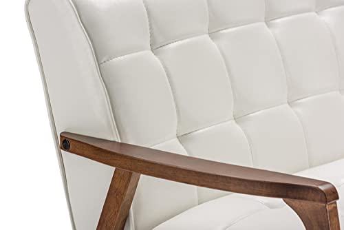 Baxton Studio Mid-Century Masterpieces Loveseat, White