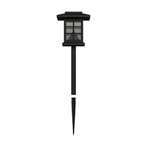 Flash Furniture DN-SL106-8-BK-GG 8 Pack Lantern Style LED Weather Resistant Outdoor Solar Powered Lights for Pathway, Garden, & Yard, Black