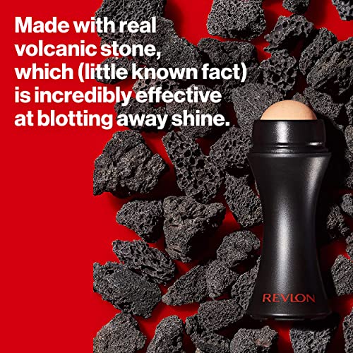 Face Roller by Revlon, Oily Skin Control for Face Makeup, Oil Absorbing, Volcanic Reusable Facial Skincare Tool for At-Home or On-the-Go Mini Massage