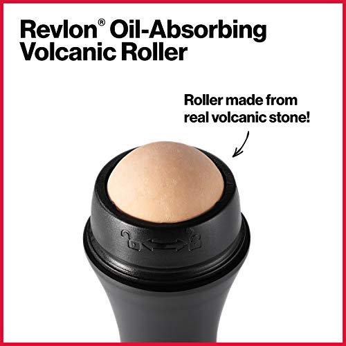 Face Roller by Revlon, Oily Skin Control for Face Makeup, Oil Absorbing, Volcanic Reusable Facial Skincare Tool for At-Home or On-the-Go Mini Massage