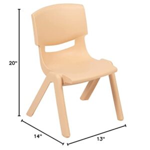 Flash Furniture 2 Pack Natural Plastic Stackable School Chair with 10.5" Seat Height