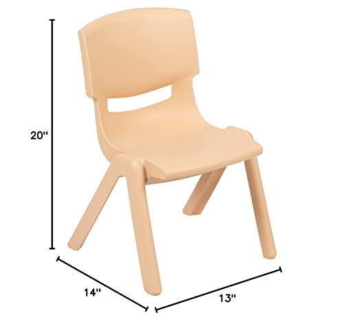 Flash Furniture 2 Pack Natural Plastic Stackable School Chair with 10.5" Seat Height