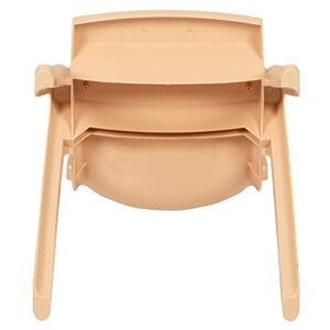 Flash Furniture 2 Pack Natural Plastic Stackable School Chair with 10.5" Seat Height