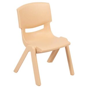 Flash Furniture 2 Pack Natural Plastic Stackable School Chair with 10.5" Seat Height