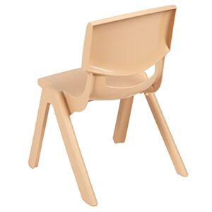 Flash Furniture 2 Pack Natural Plastic Stackable School Chair with 10.5" Seat Height