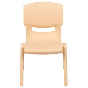 Flash Furniture 2 Pack Natural Plastic Stackable School Chair with 10.5" Seat Height