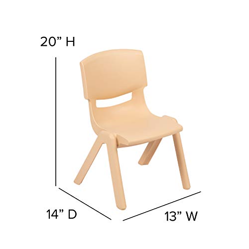 Flash Furniture 2 Pack Natural Plastic Stackable School Chair with 10.5" Seat Height