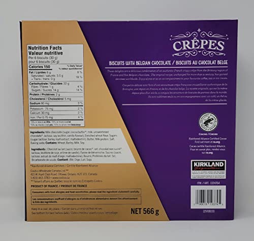 KIRKLAND SIGNATURE Crepes Biscuits With Chocolate 19.97 Oz, 20 Oz, Red / blue