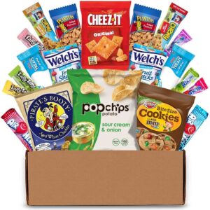 Hangry Kit Birthday Snack Box for Your Grand Daughter - (20 count) Happy Birthday Gift Basket Care Package - Contains Birthday Snacks, Cookies, Chips, Candy. Party Variety Gift Box.