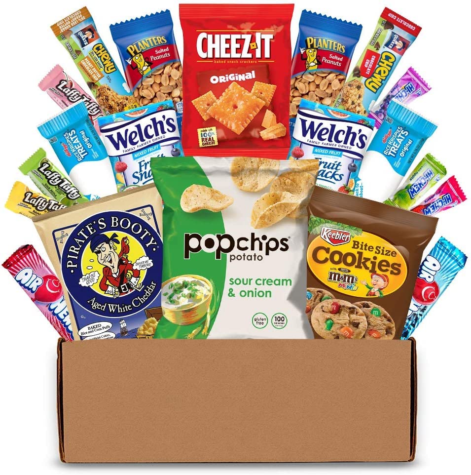 Hangry Kit Birthday Snack Box for Your Grand Daughter - (20 count) Happy Birthday Gift Basket Care Package - Contains Birthday Snacks, Cookies, Chips, Candy. Party Variety Gift Box.