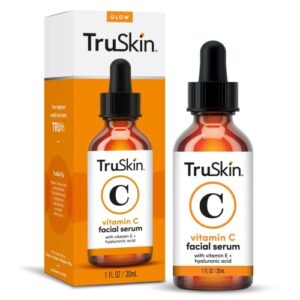 truskin vitamin c serum for face – anti aging face & eye serum with vitamin c, hyaluronic acid, vitamin e – brightening serum for dark spots, even skin tone, eye area, fine lines & wrinkles, 1 fl oz