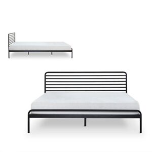 zinus tom metal platform bed frame / mattress foundation / no box spring needed / wood slat support / design award winner, full,olb-rppba-14f,black