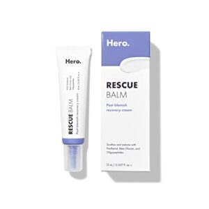 rescue balm post-blemish recovery cream from hero cosmetics – intensive nourishing and calming for dry, red-looking skin after a blemish – dermatologist tested and vegan-friendly (15 ml, 0.5 fl. oz)