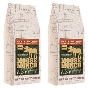 Moose Munch Gourmet Ground Coffee by Harry & David, 2/12 oz bags (Maple Walnut)