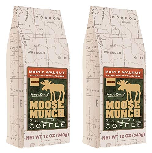 Moose Munch Gourmet Ground Coffee by Harry & David, 2/12 oz bags (Maple Walnut)