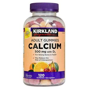 kirkland signature chewable calcium with vitamin d3 adult gummies, 120 ct x 1 bottle