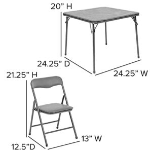 Flash Furniture Kids Gray 5 Piece Folding Table and Chair Set, Grey