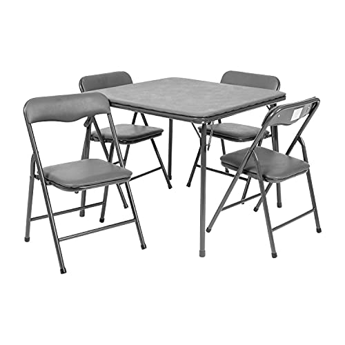 Flash Furniture Kids Gray 5 Piece Folding Table and Chair Set, Grey