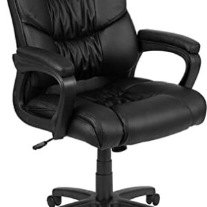 Flash Furniture Flash Fundamentals Big & Tall 400 lb. Rated Black LeatherSoft Swivel Office Chair with Padded Arms