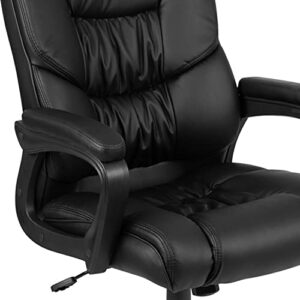 Flash Furniture Flash Fundamentals Big & Tall 400 lb. Rated Black LeatherSoft Swivel Office Chair with Padded Arms