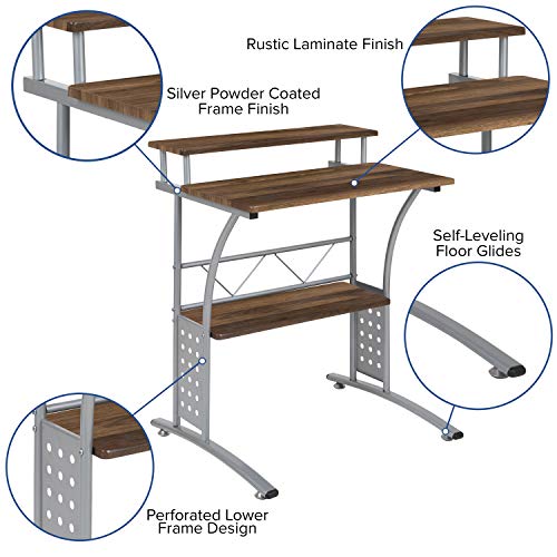 Flash Furniture Computer Desks, 28 Inch, Rustic Walnut