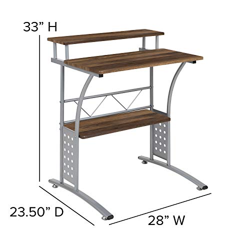 Flash Furniture Computer Desks, 28 Inch, Rustic Walnut