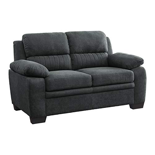 Lexicon Vega Living Room Loveseat, Dark Gray