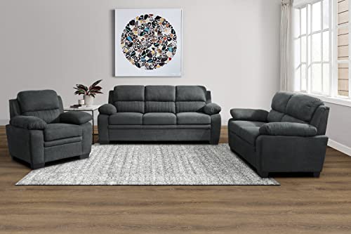 Lexicon Vega Living Room Loveseat, Dark Gray