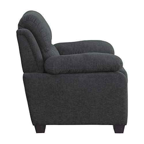 Lexicon Vega Living Room Loveseat, Dark Gray