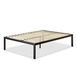 zinus lorrick metal platform bed frame / mattress foundation / easy, bolt free assembly, queen