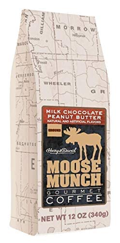 Moose Munch Gourmet Ground Coffee by Harry & David, 12 oz bag (Milk Chocolate Peanut Butter)