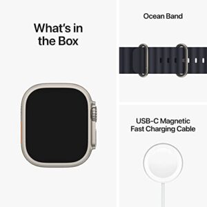 Apple Watch Ultra [GPS + Cellular 49mm] Smart Watch w/Rugged Titanium Case & Midnight Ocean Band. Fitness Tracker, Precision GPS, Action Button, Extra-Long Battery Life, Brighter Retina Display