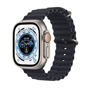 apple watch ultra [gps + cellular 49mm] smart watch w/rugged titanium case & midnight ocean band. fitness tracker, precision gps, action button, extra-long battery life, brighter retina display