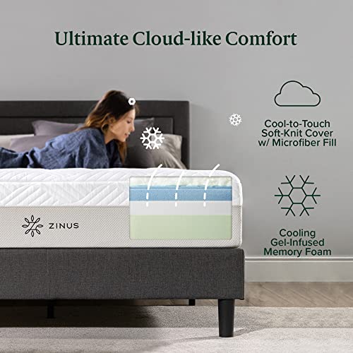 Zinus 12 Inch Winter Cloud Memory Foam Mattress/Pressure Relieving/CertiPUR-US Certified/Bed-in-a-Box/All-New/Made in USA, Queen