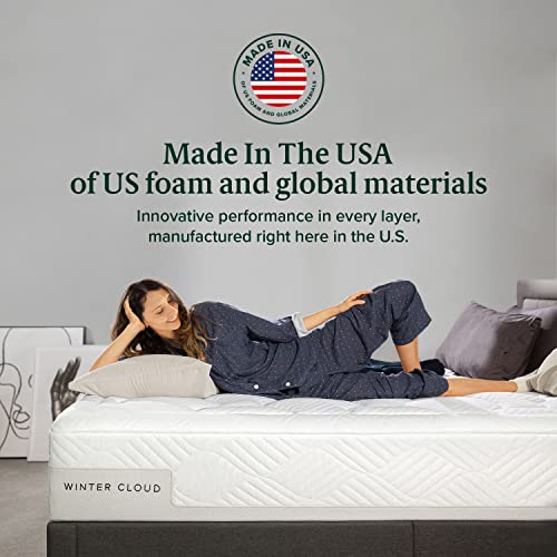 Zinus 12 Inch Winter Cloud Memory Foam Mattress/Pressure Relieving/CertiPUR-US Certified/Bed-in-a-Box/All-New/Made in USA, Queen