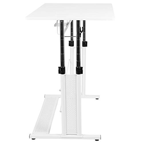 Flash Furniture Height Adjustable (27.25-35.75"H) Sit to Stand Home Office Desk - White