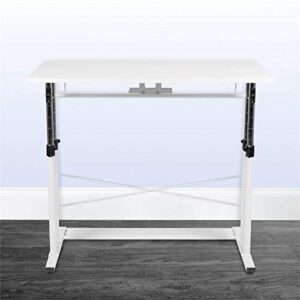 Flash Furniture Height Adjustable (27.25-35.75"H) Sit to Stand Home Office Desk - White