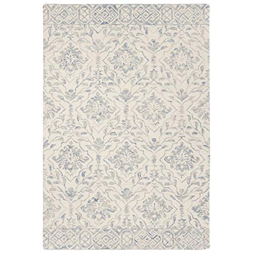 SAFAVIEH Dip Dye Collection 8' x 10' Light Blue/Ivory DDY901L Handmade Premium Wool Area Rug