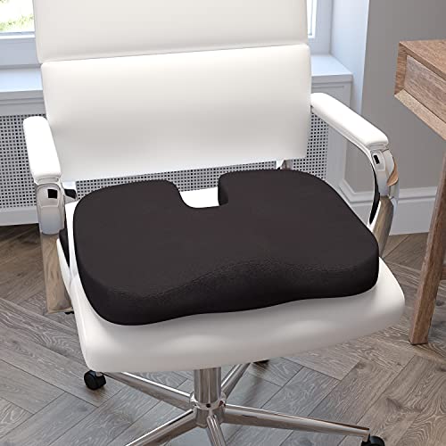 Flash Furniture Seat Cushion for Office Chair - CertiPUR-US Certified Memory Foam - Pillow for Sitting, Black