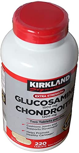 TZWK Kirkland Signature Extra Strength Glucosamine 1500mg/Chondroitin 1200mg Sulfate 220 Tablets (Pack of 2)