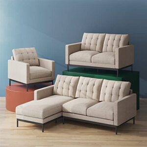 ZINUS Thompson Armchair / Tufted cushions / Green Tea Infused Foam Cushions / Tool-Free, Easy Assembly, Beige