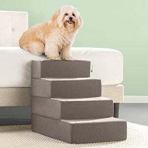 zinus easy pet stairs / pet ramp / pet ladder, large, sand