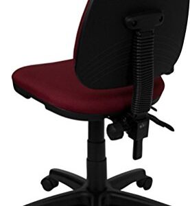 Flash Furniture Mid-Back Burgundy Fabric Multifunction Swivel Ergonomic Task Office Chair with Adjustable Lumbar Support