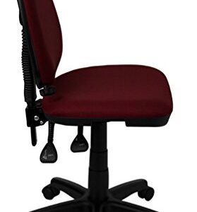 Flash Furniture Mid-Back Burgundy Fabric Multifunction Swivel Ergonomic Task Office Chair with Adjustable Lumbar Support