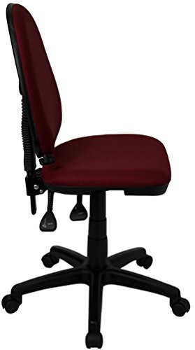 Flash Furniture Mid-Back Burgundy Fabric Multifunction Swivel Ergonomic Task Office Chair with Adjustable Lumbar Support