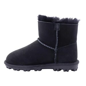 kirkland signature womens shearling short shearling boots black 8 medium (b,m)