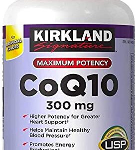 Kirkland Signature Coq10 300mg 100 Softgels-Supplementing with CoQ10 Supports Heart and Antioxidant Health and May Help Support Healthy Aging